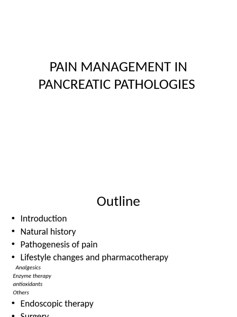 Pain MX in Pancreatic Pathologies | PDF | Pancreas | Pain