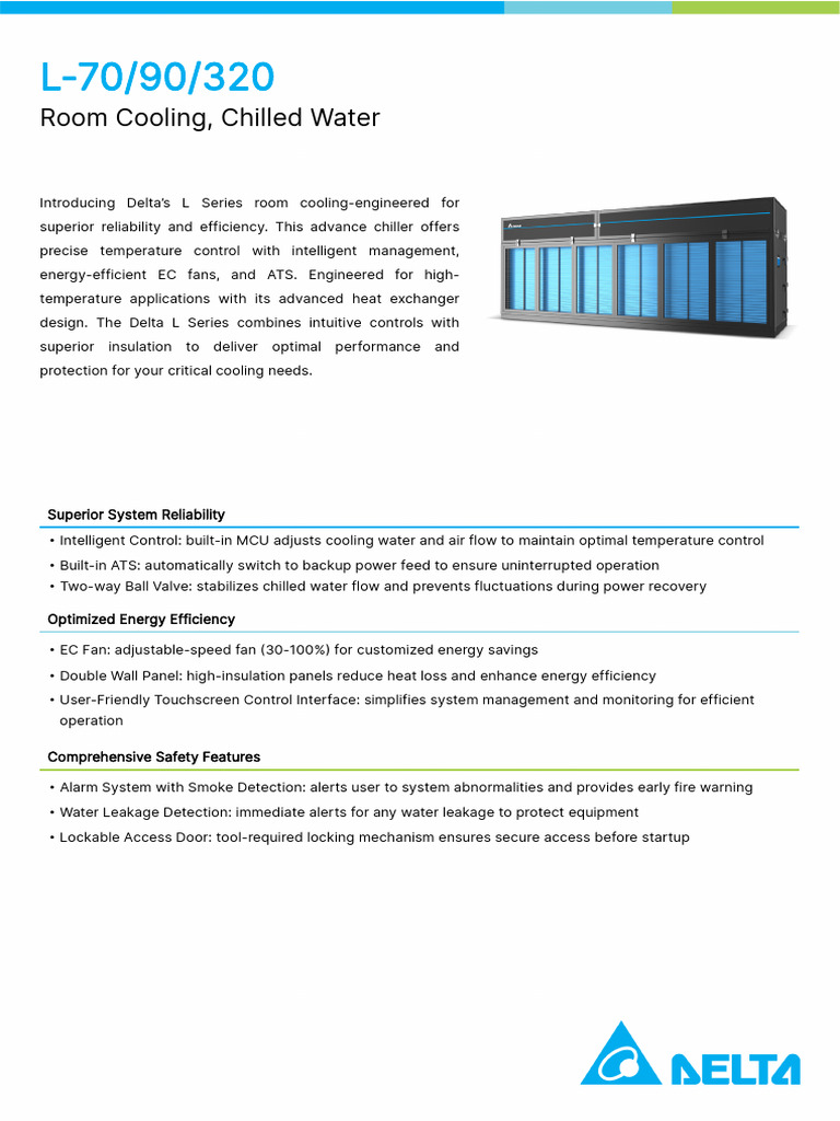 Delta L Series Room Cooling Chillers | PDF | Alternating Current | Power Supply