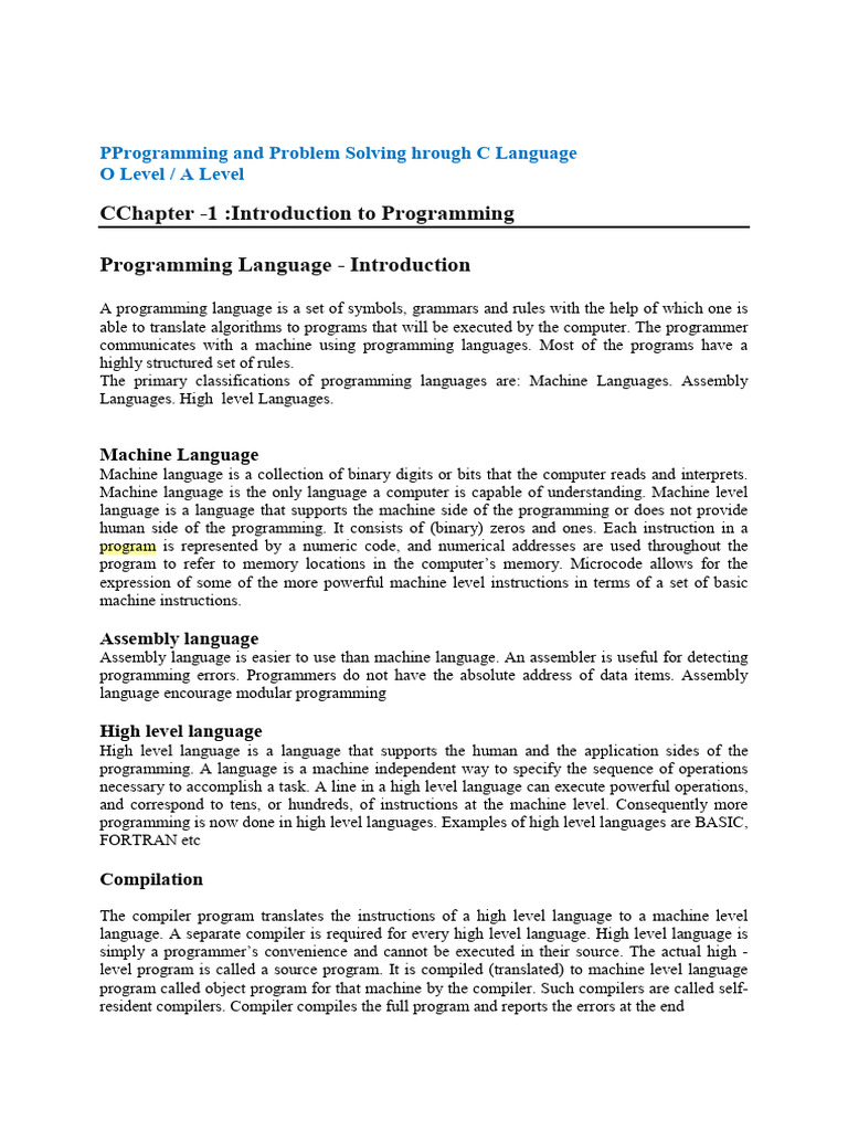 Introduction To Programing Nites | PDF | Programming | Computer Program