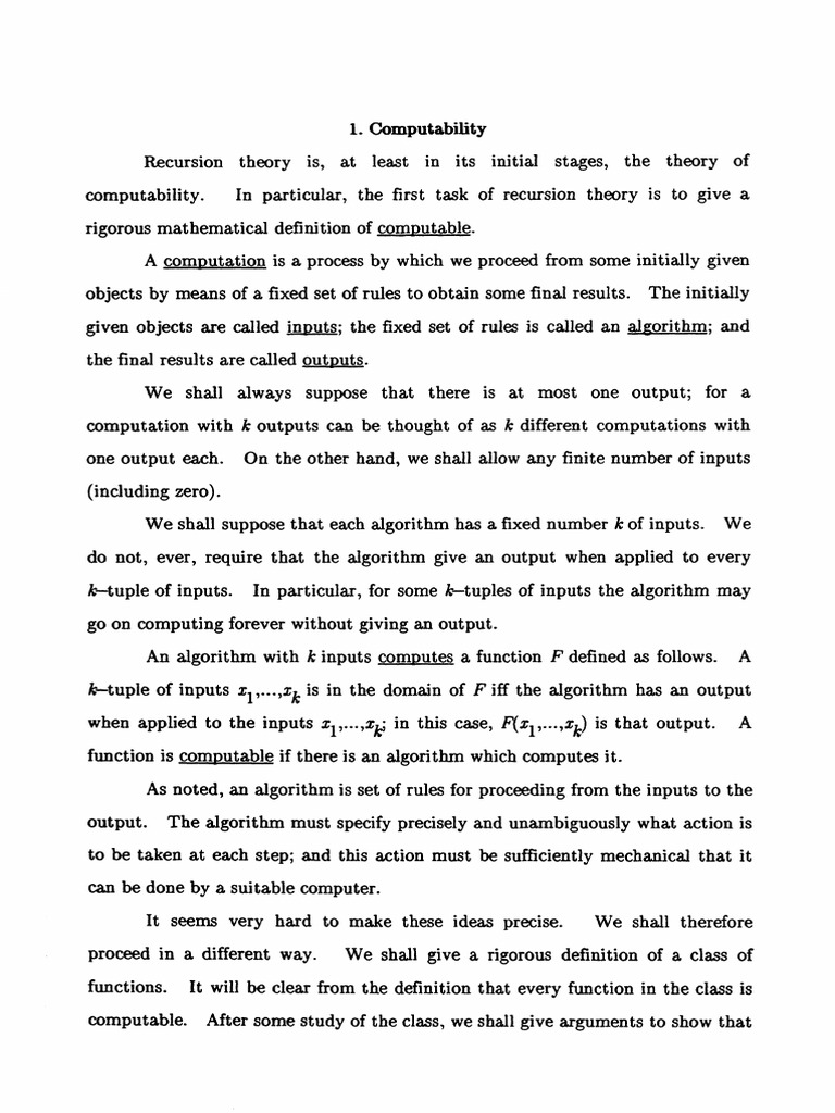 Recursion Theory 1 Pdf Function Mathematics Set Mathematics