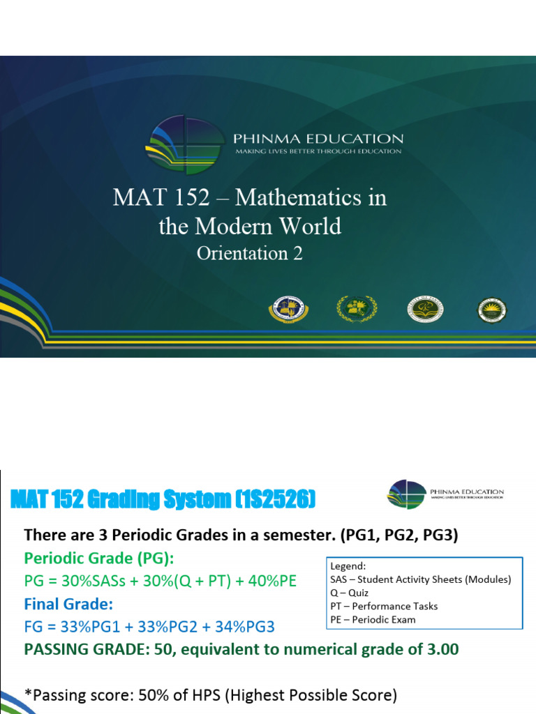 MAT 152 Grading System Explained | PDF | Educational Assessment And ...