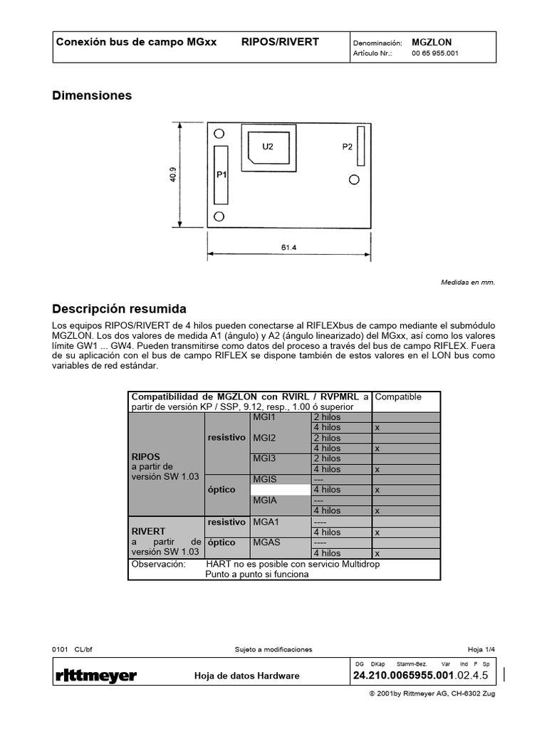 S24.210.0065955.001.01 Hoja de Datos MGZLON | PDF | Tecnología de ...