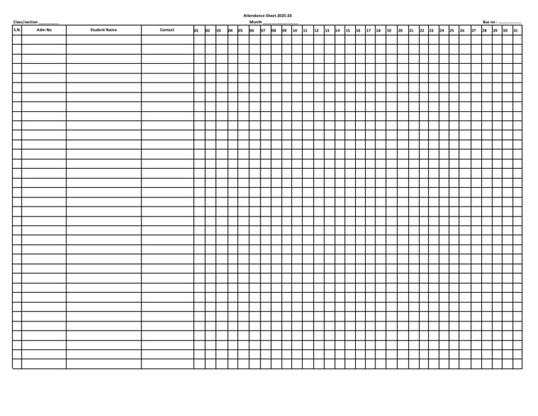 Attendance Page 2021 | PDF