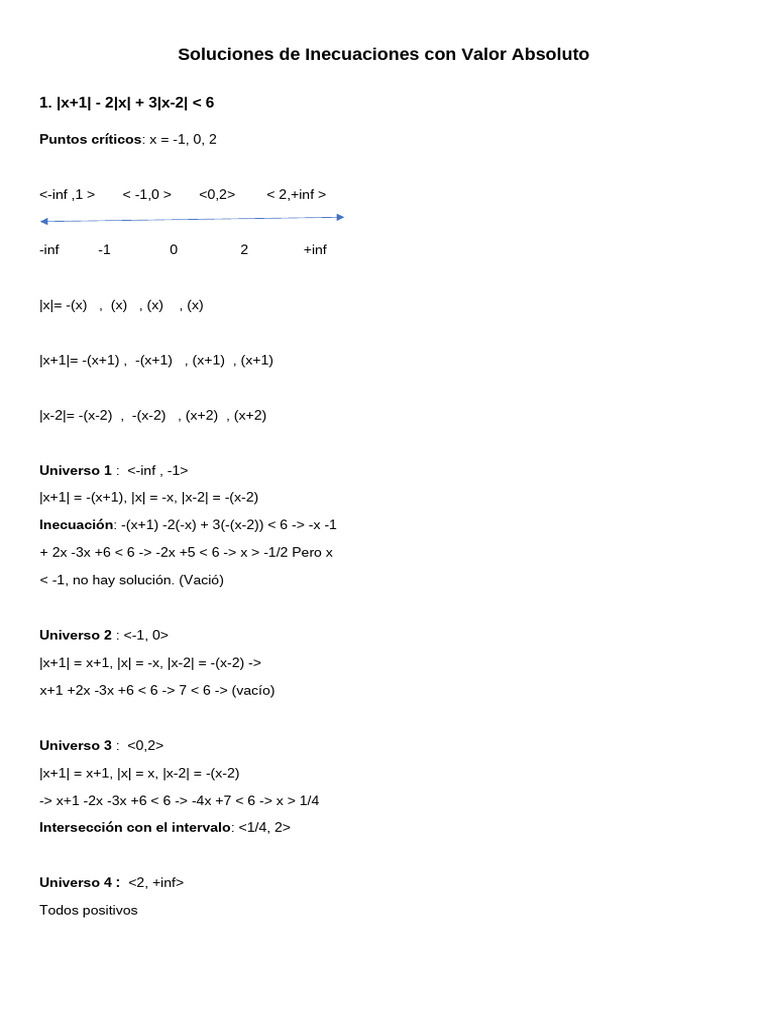 Problemas Matematica Ine.valor Absoluto | PDF | Matemáticas