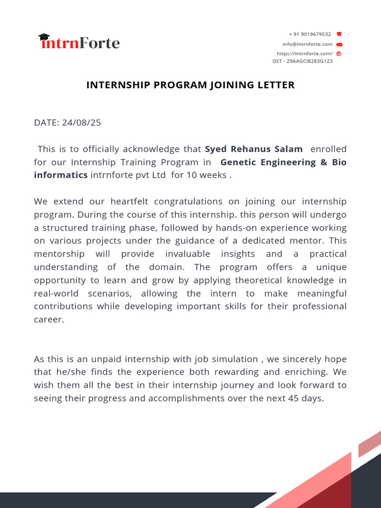 Internship-Training Joining Letter - 2025-08-24T183218.043 | PDF