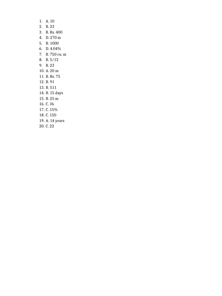 Aptitude Quiz Poly Answer Key | PDF