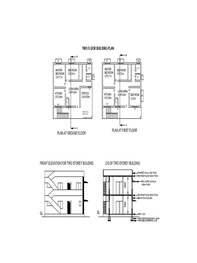 Double Storeyed Residential Building-Model | PDF | Building Technology ...