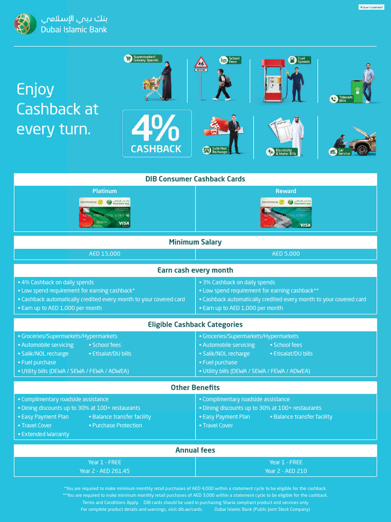 DIB Consumer Cashback Card Overview | PDF | Credit Card | Financial ...