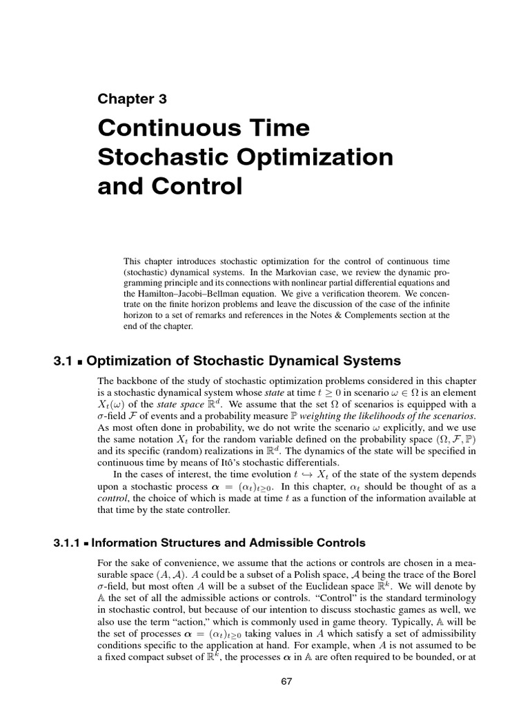 Stochastic Optimization in Continuous Time | PDF | Dynamical System ...