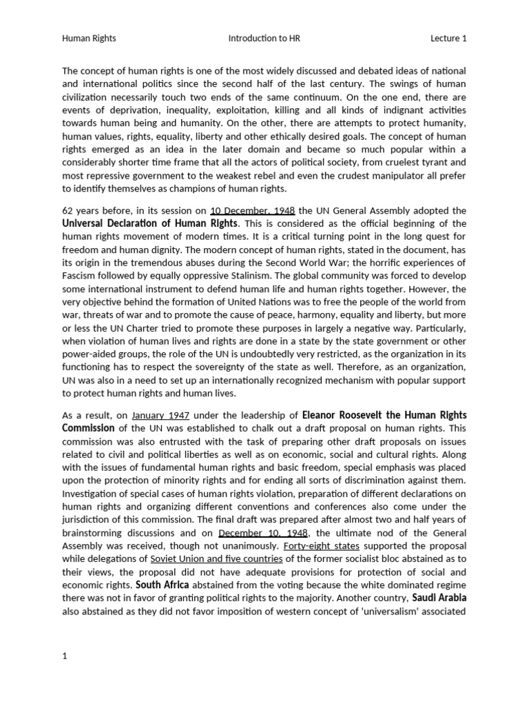 Introduction to Human Rights Concepts | PDF | Human Rights | Rights
