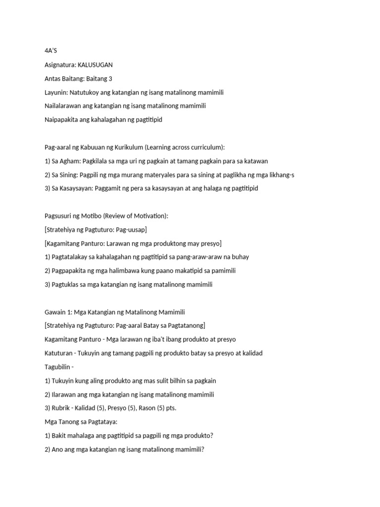 Cot 3 Lesson Exemplar | PDF