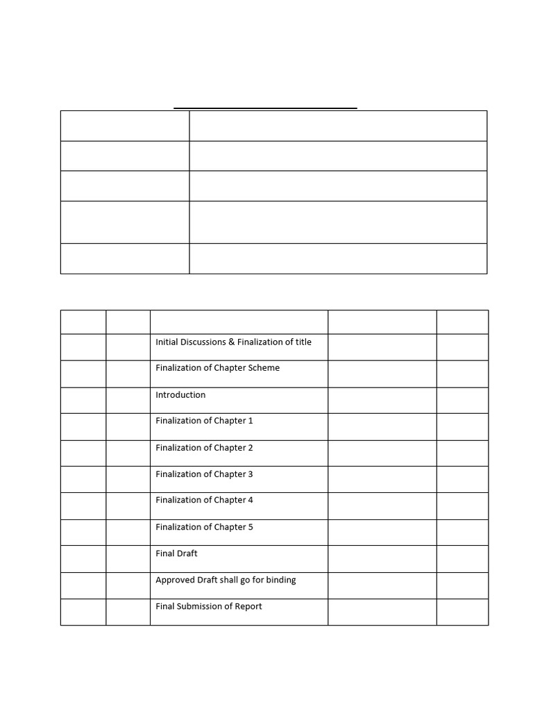 Project Completion Schedule for BBA Report | PDF