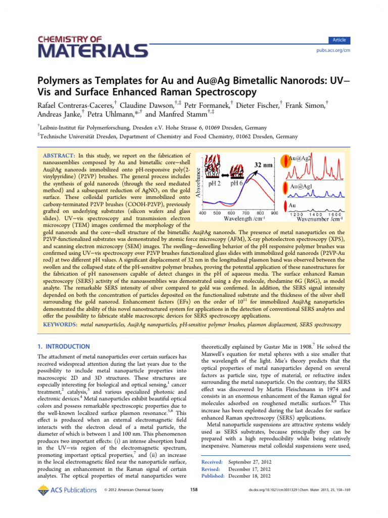 Janke Et Al 2013 Polymers As Templates For Au and Au Ag Bimetallic ...