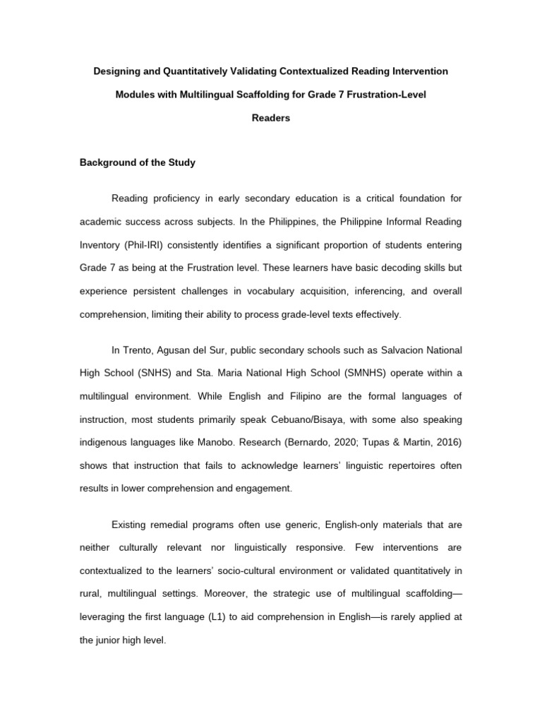 Contextualized Reading Modules for Grade 7 | PDF | Multilingualism ...