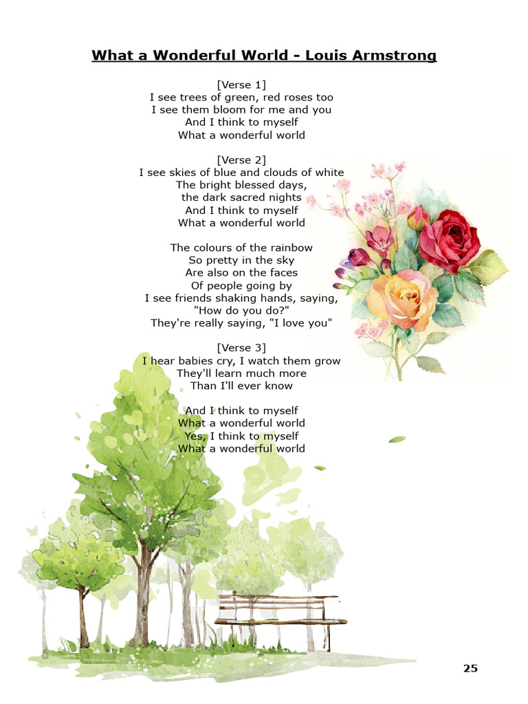 Adults Music Class What A Wonderful World | PDF