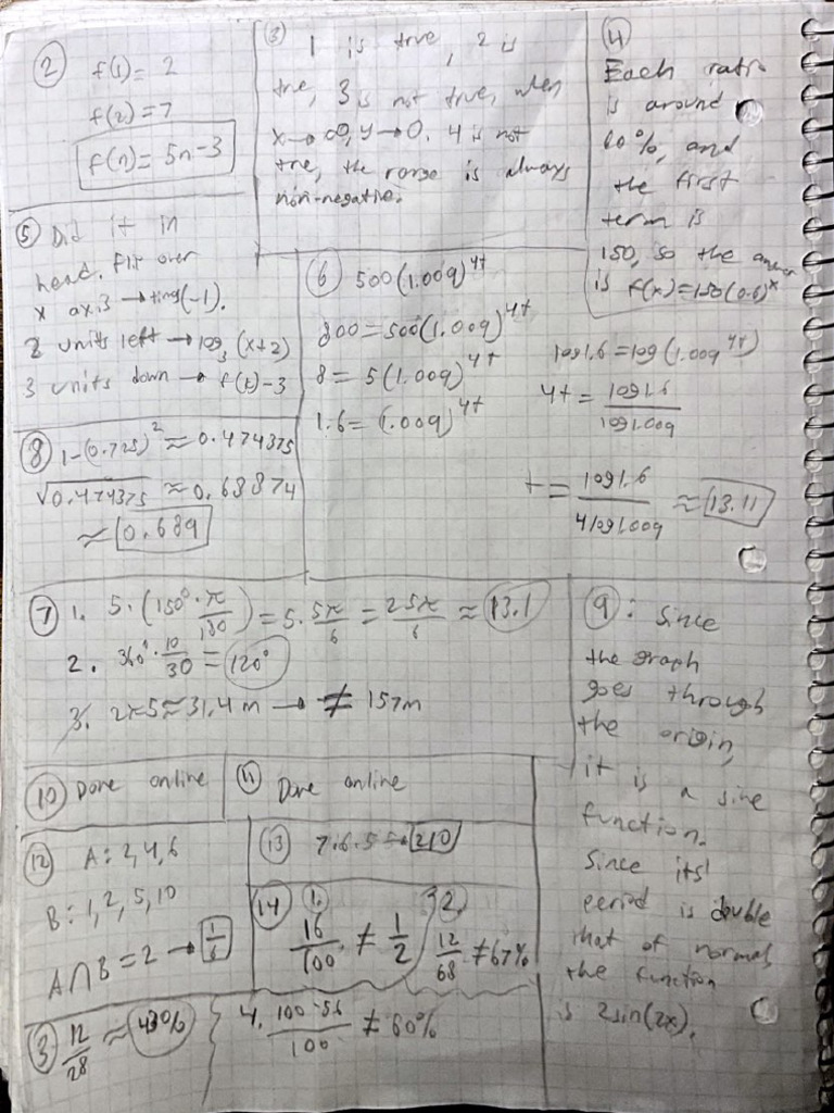 Real Algebra 2 Final Exam Work | PDF