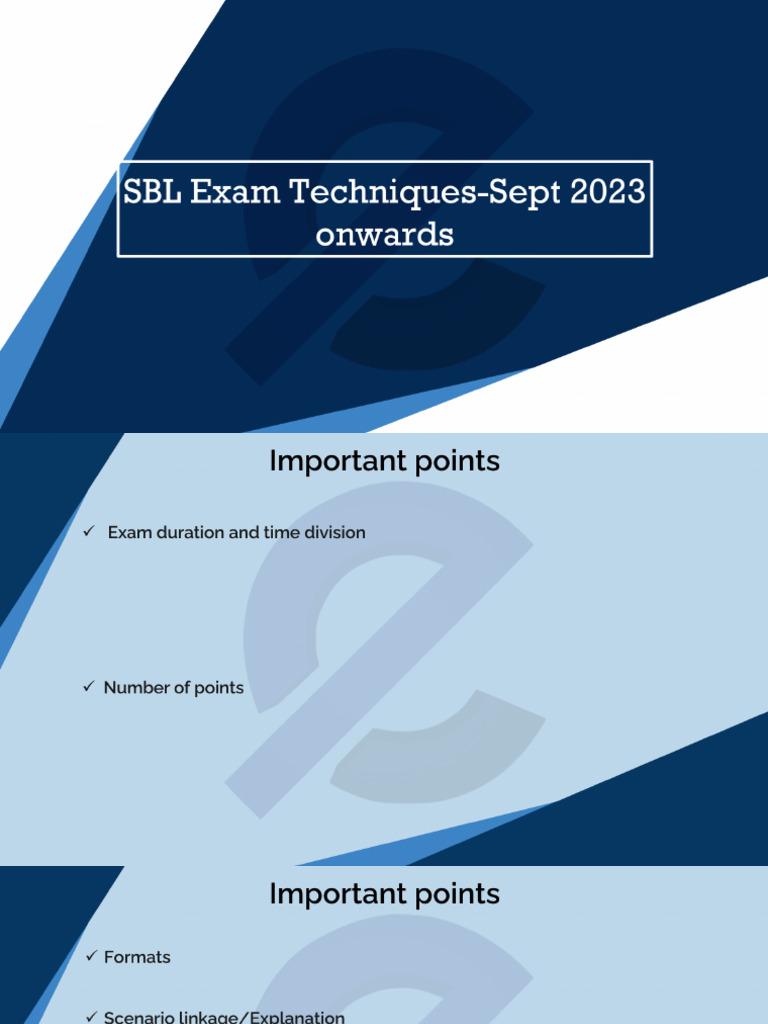 35.exam Technique-SBL | PDF