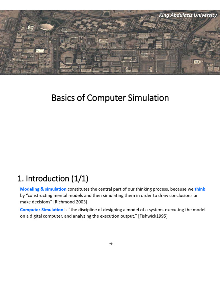 02 L1-2.1 Basics of Computer Simulation (Plus Rossitti 2-3) | PDF | System | Simulation