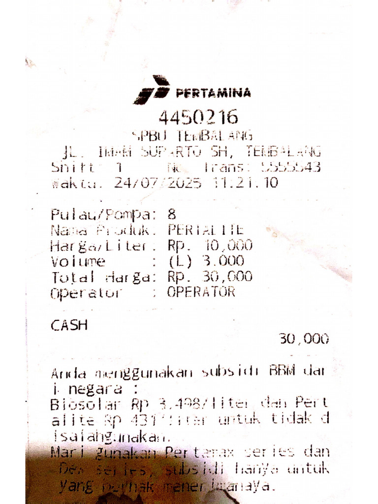 Nota Bensin | PDF