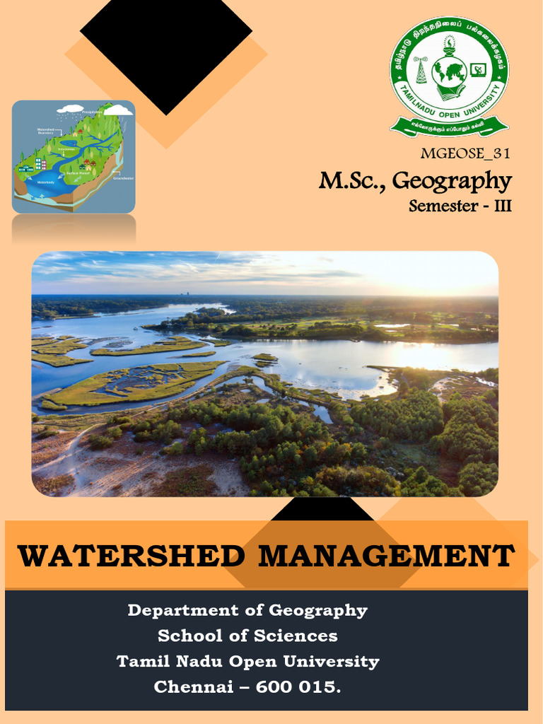 M.Sc. Geography: Watershed Management | PDF | Water Resources ...