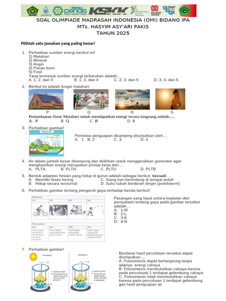 Soal OMI-OSN Ipa | PDF