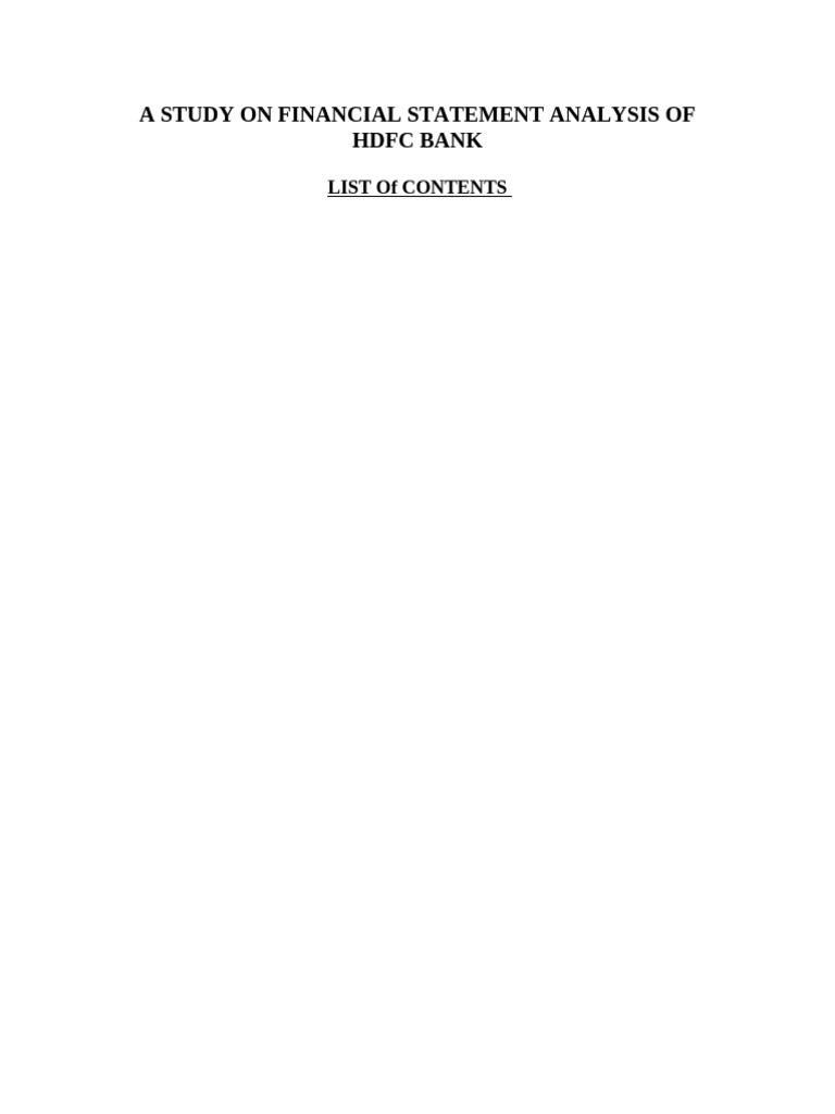 HDFC Bank Financial Statement Analysis | PDF | Banks | Expense