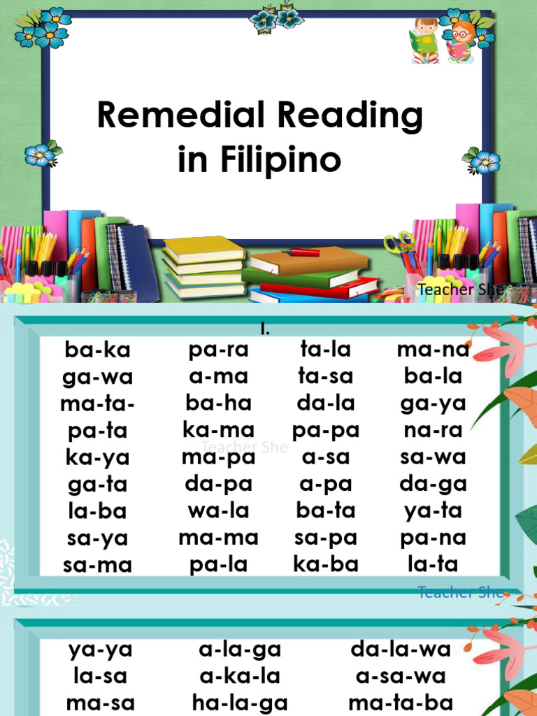 Filipino Remedial Reading | PDF