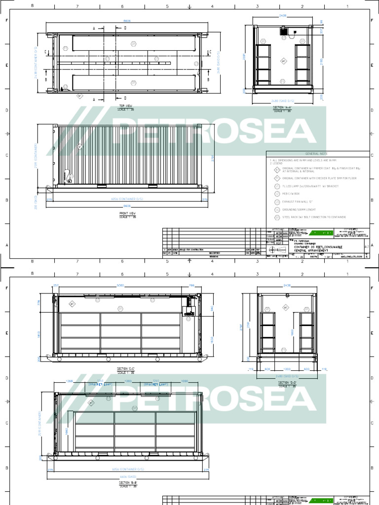 20ft Container DWG Details | PDF