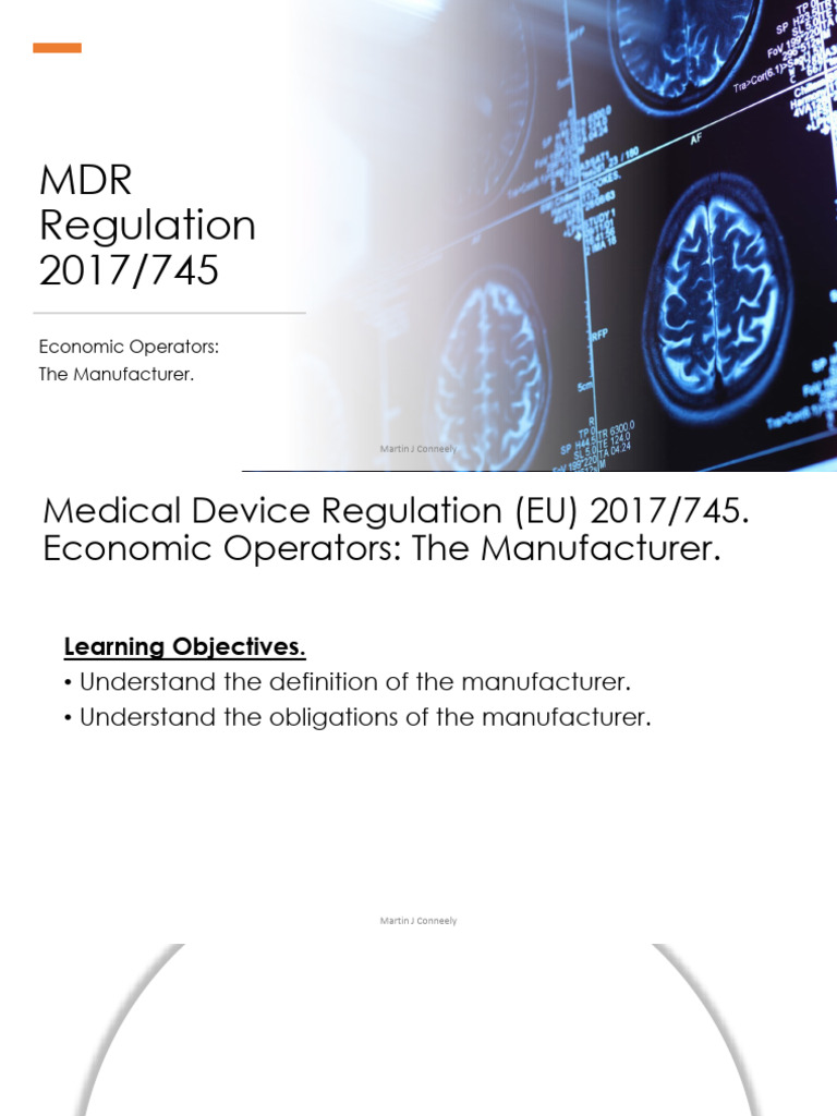 Manufacturer Obligations under MDR 2017/745 | PDF | Regulation
