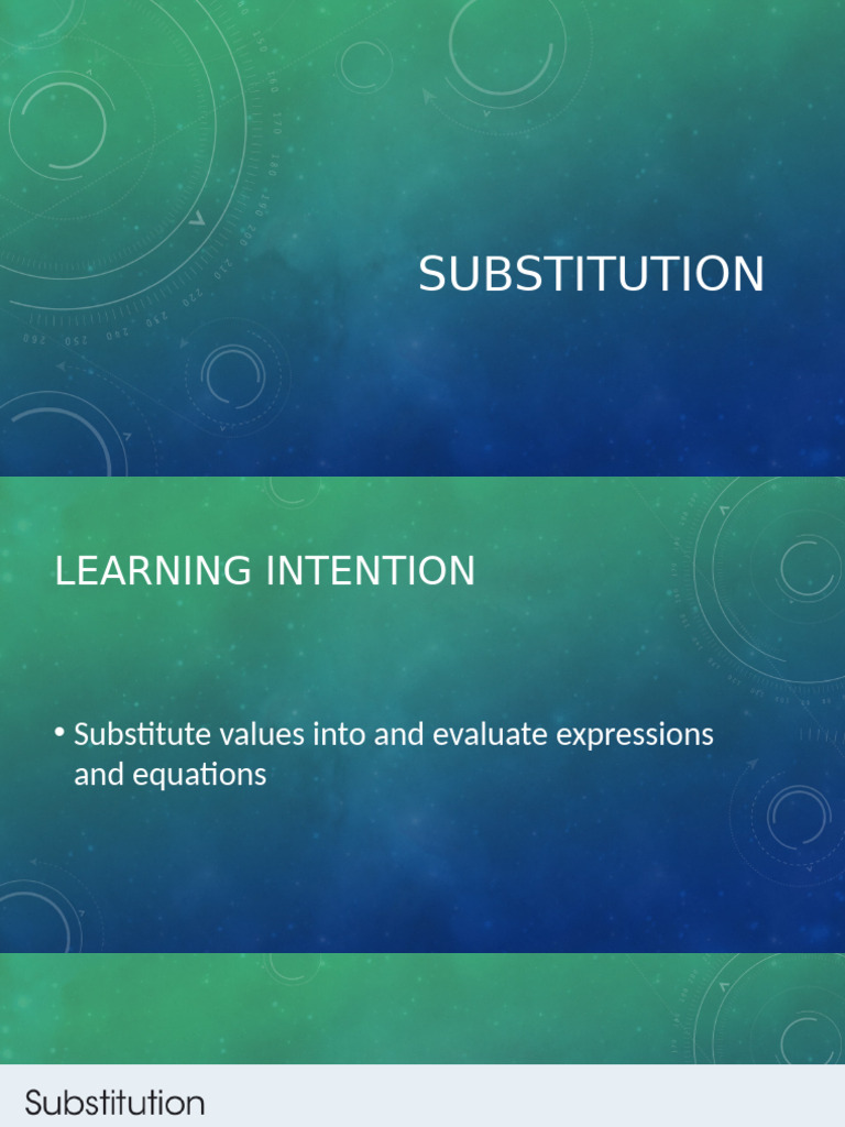 Year 7 Lesson 7 Substitution | PDF