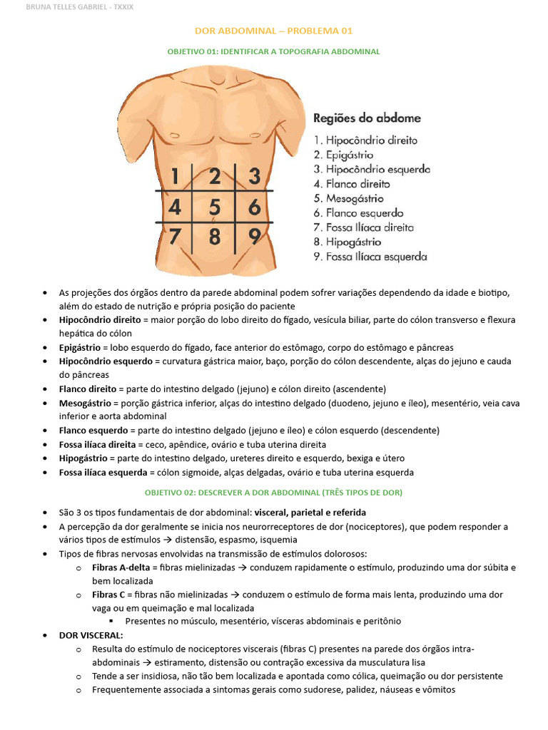 Anatomia e Tipos de Dor Abdominal | PDF | Doença do refluxo ...