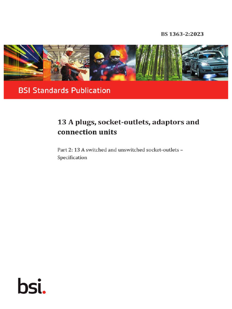 BS 1363-2 2023 13A Plugs, Socket-Outlets, Adaptors and Connection Units ...