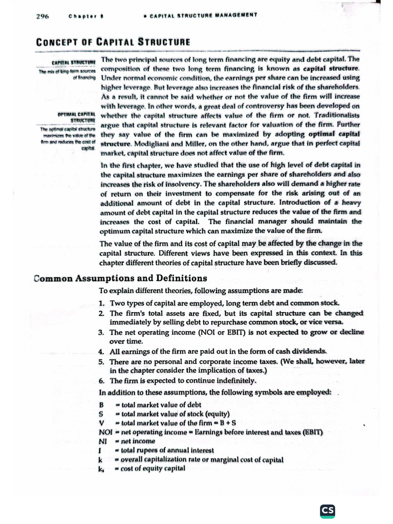 Theory of Capital Structure | PDF