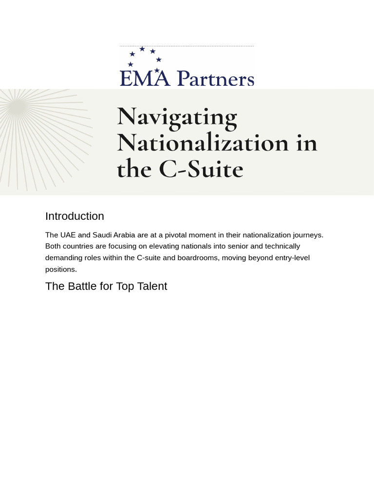 UAE & Saudi Arabia: Nationalization Strategies | PDF