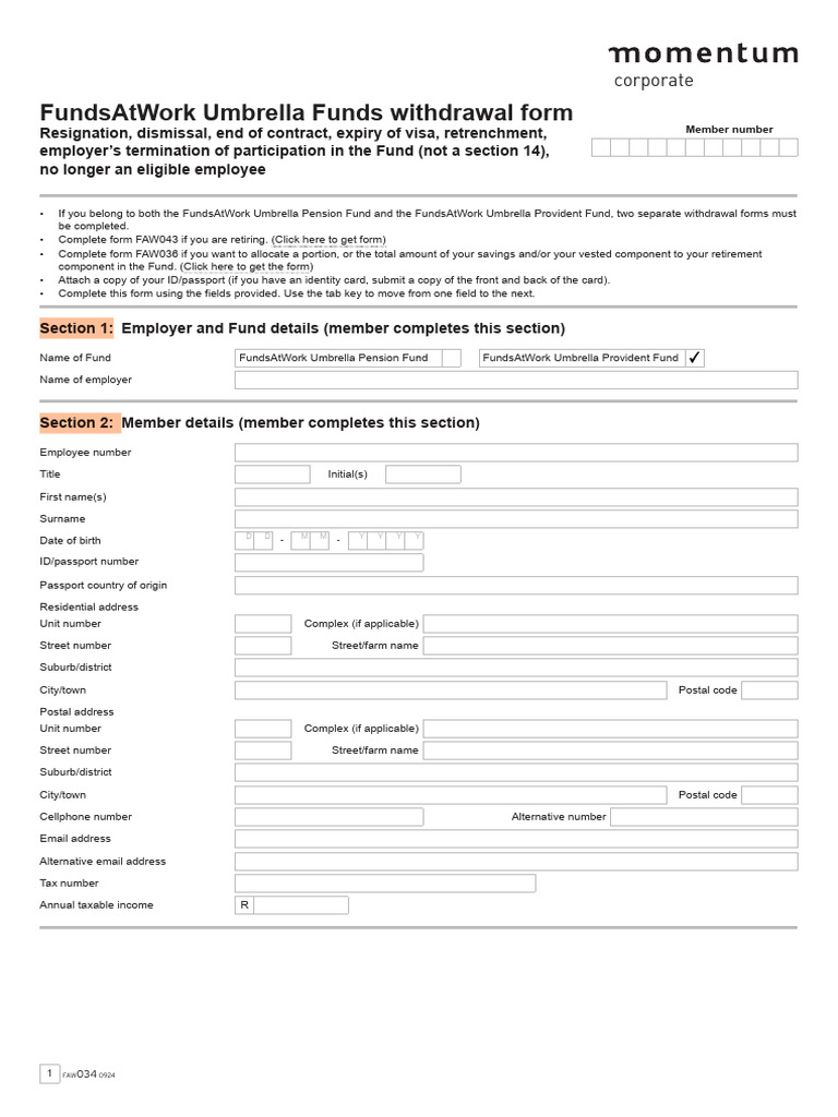 FundsAtWork Withdrawal Form Guide | PDF | Retirement | Taxes