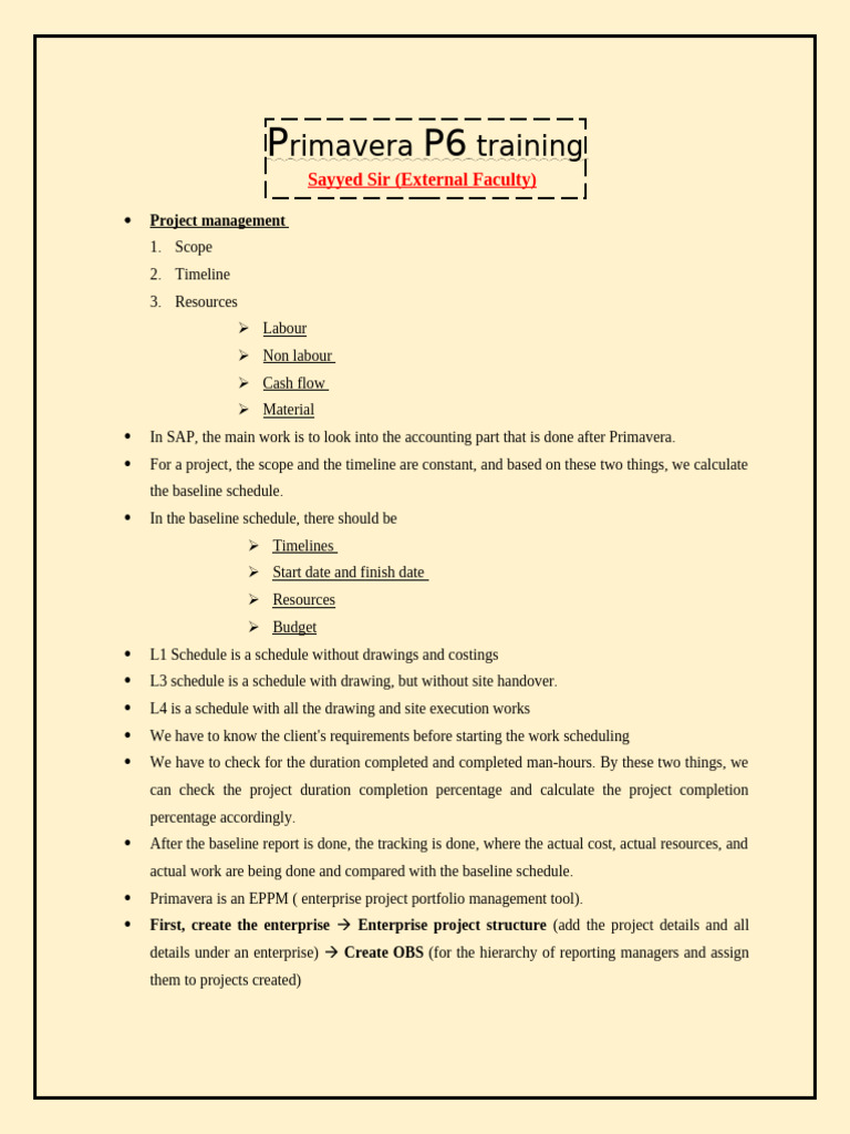 Primavera P6 Project Management Guide | PDF | Business