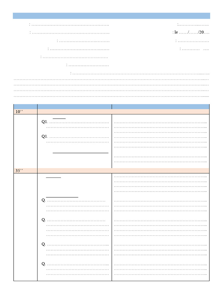 Fiche de préparation pédagogique | PDF