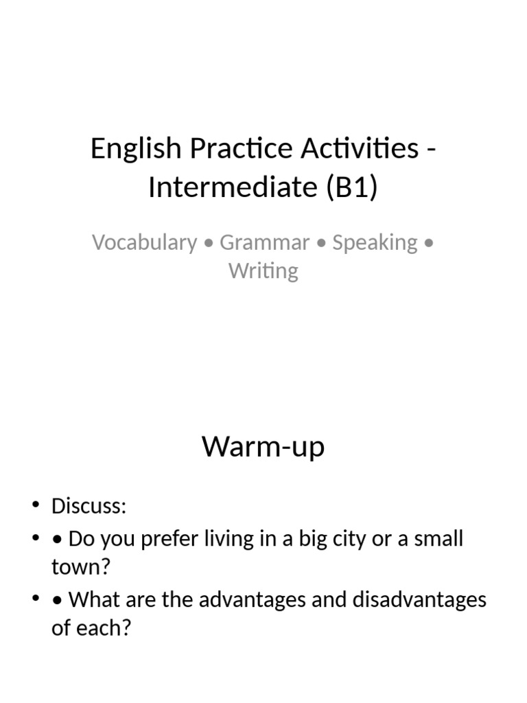 English B1 Practice | PDF