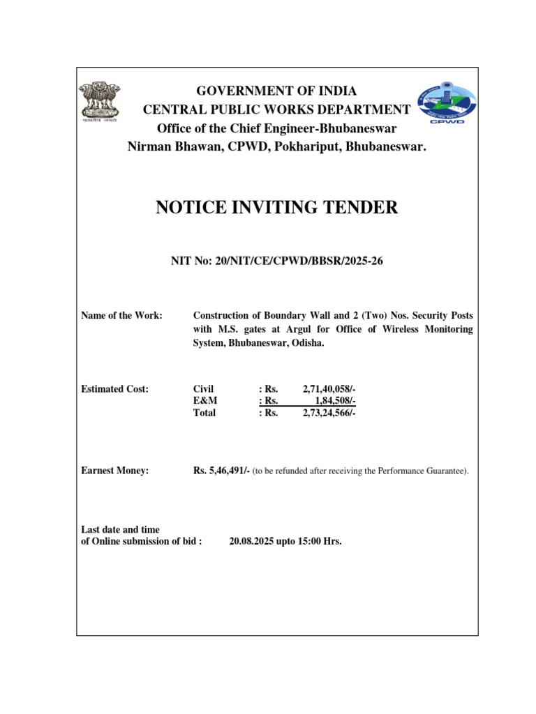 Tender Ans Schedule | PDF | Cheque | Payments