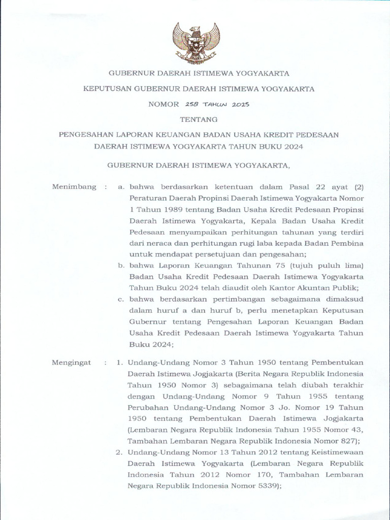 SK Pengesahan Lap Keu 2024 | PDF