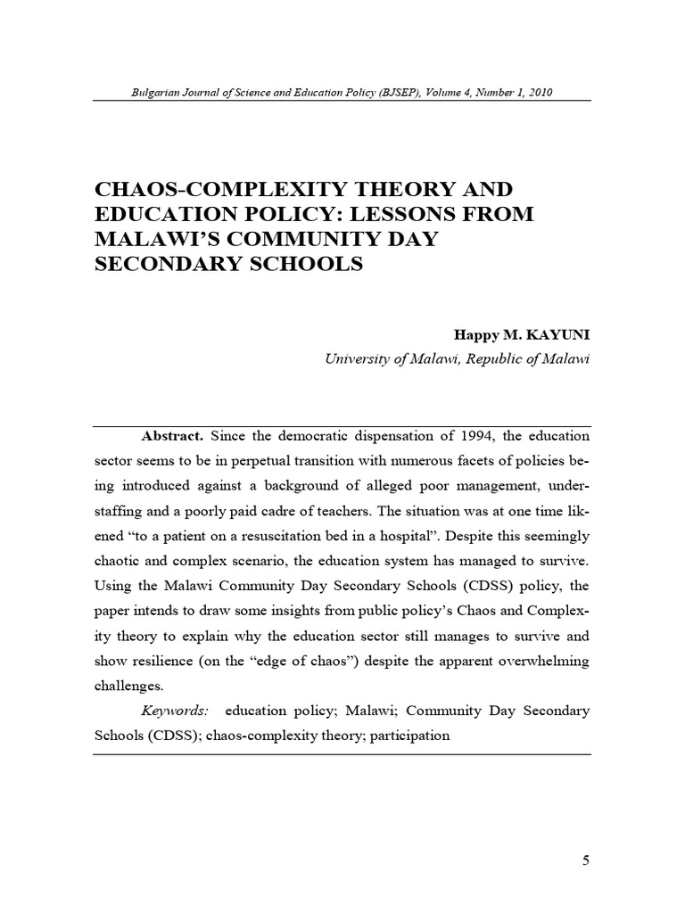 Chaos Complexity Theory and Education Po | PDF | Chaos Theory | System