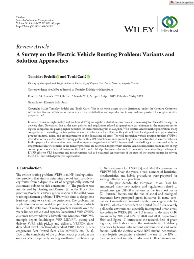 Journal of Advanced Transportation - 2019 - Erdelić - A Survey On The ...