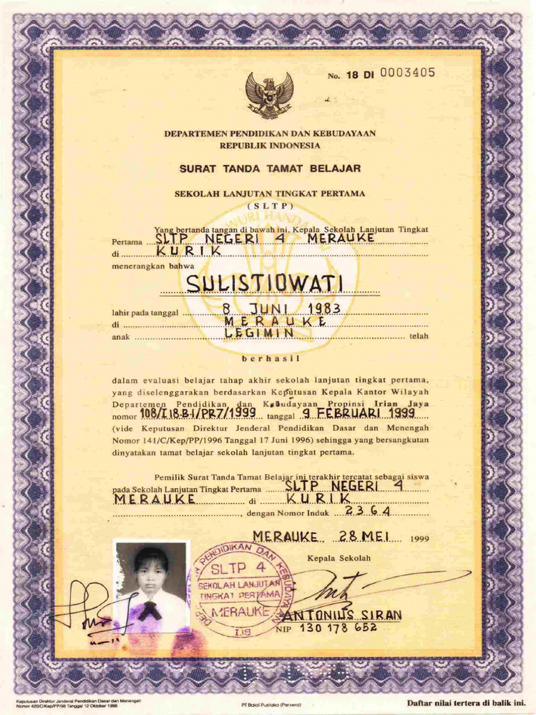Ijazah SMP | PDF