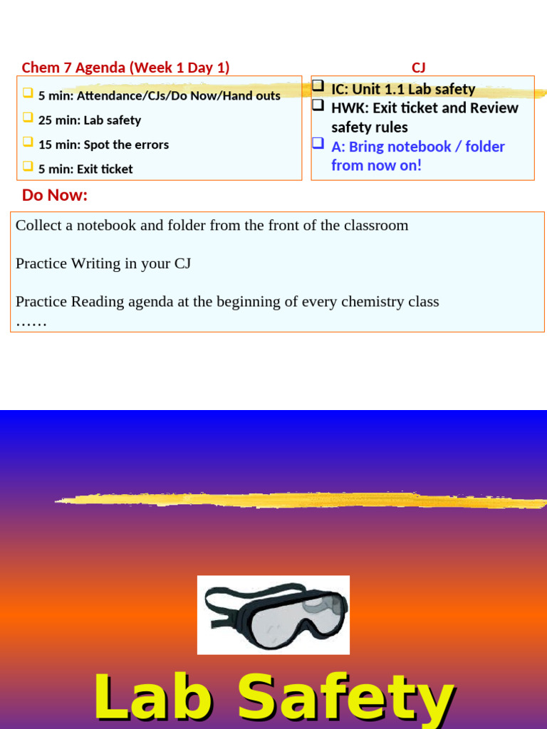 Chemistry 7 U1-1 Lab Safety | PDF | Personal Protective Equipment