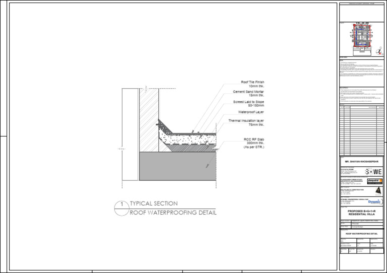 Roof Waterproofing Detail Drawing | PDF