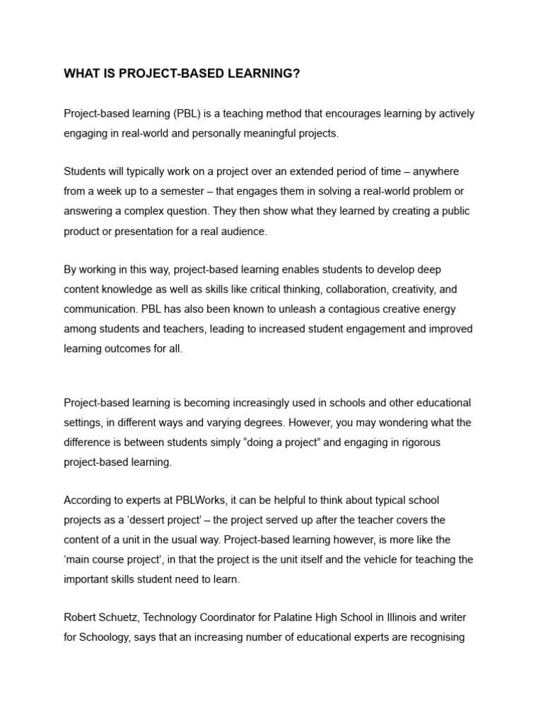 Futurefit - Project Based Learning | PDF | Project Based Learning | Learning