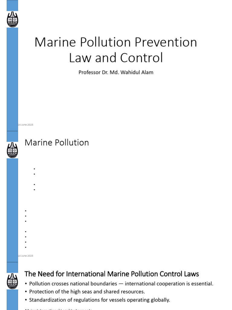 Lecture 06 - Marine Pollution Prevention Law and Control | PDF ...
