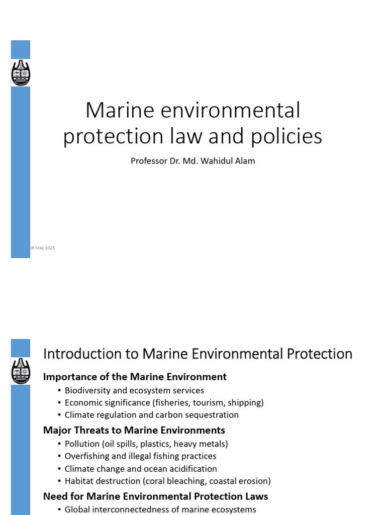 Lecture 05 - Marine Environmental Protection Law and Policies | PDF ...