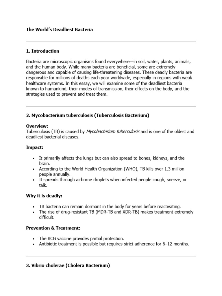 Deadly Bacteria | PDF