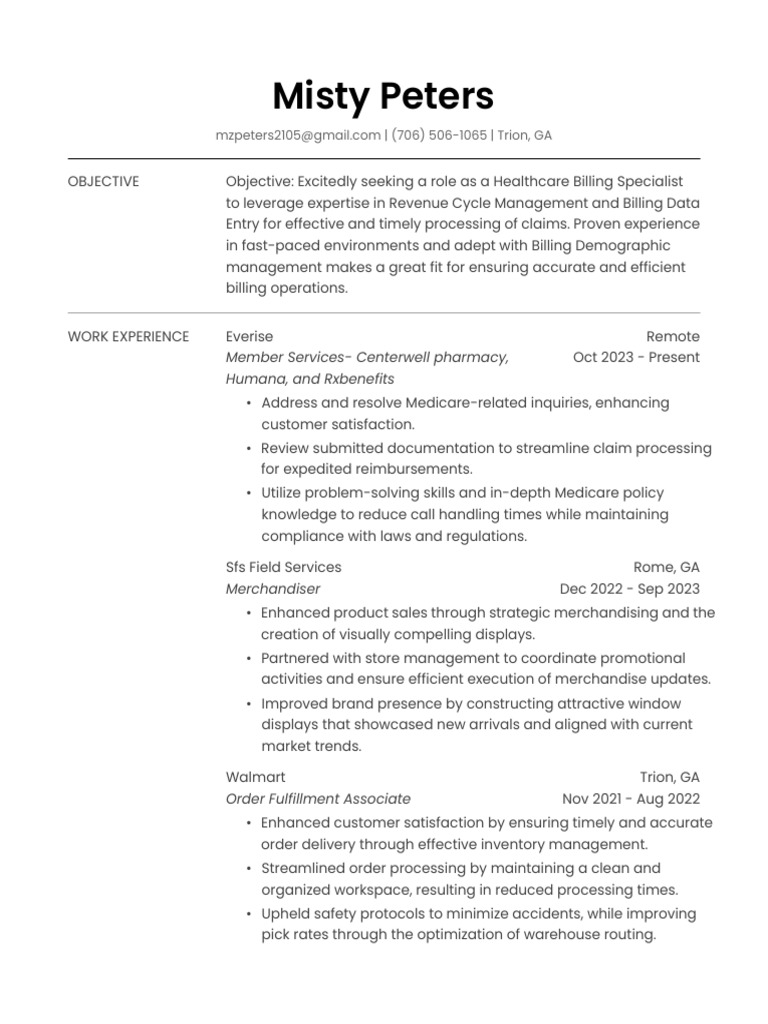Labcorp Healthcare Billing Specialist - Resume | PDF | Business